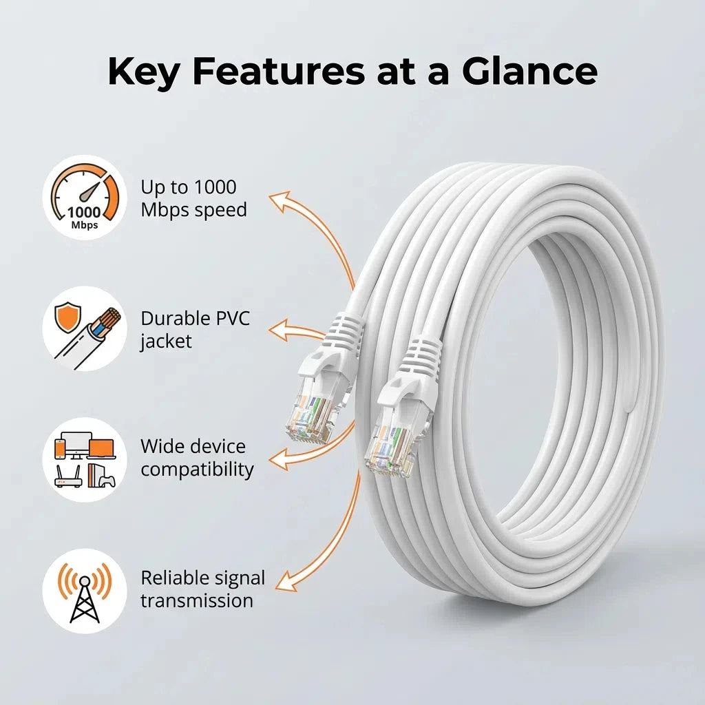 Cat6 Ethernet Cable — High Speed 1000Mbps – Setuploft